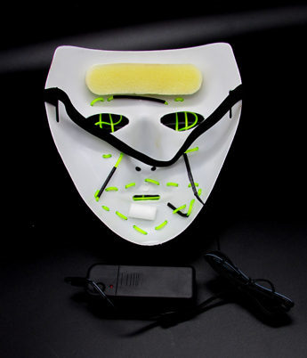 Light Up Masks Stitched Outline LED Lighted Costume Mask (Halloween ...